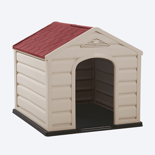 RIMAX SMALL DOG HOUSE BEIGE W/RED ROOF 27"x24"x23" | anamarketing